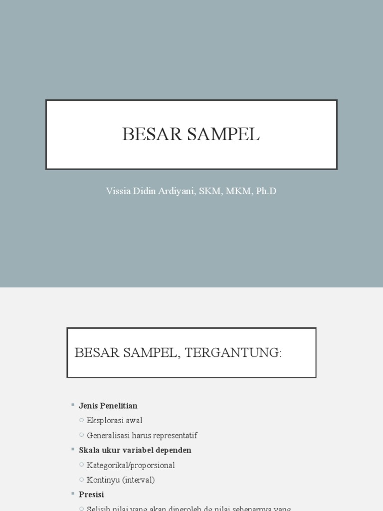 Rumus dan Contoh Besar Sampel Penelitian | PDF | Kesehatan Holistik ...
