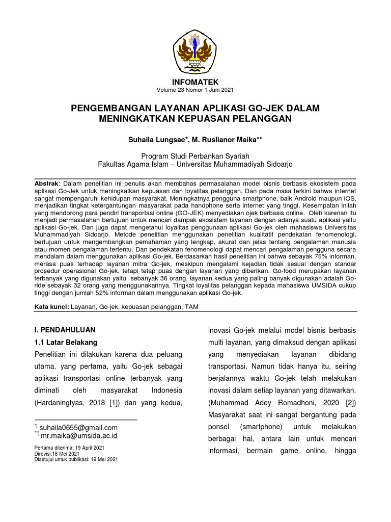 Pengaruh Go-Jek pada Kepuasan Mahasiswa | PDF