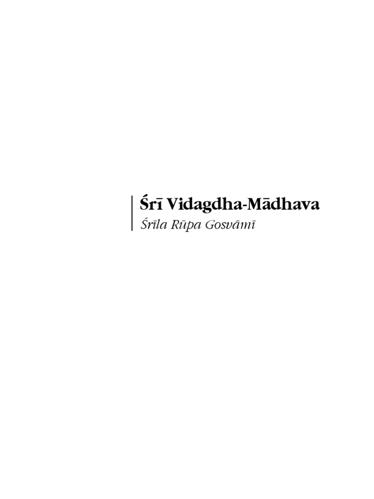 Sri Vidagdha Madhava | PDF