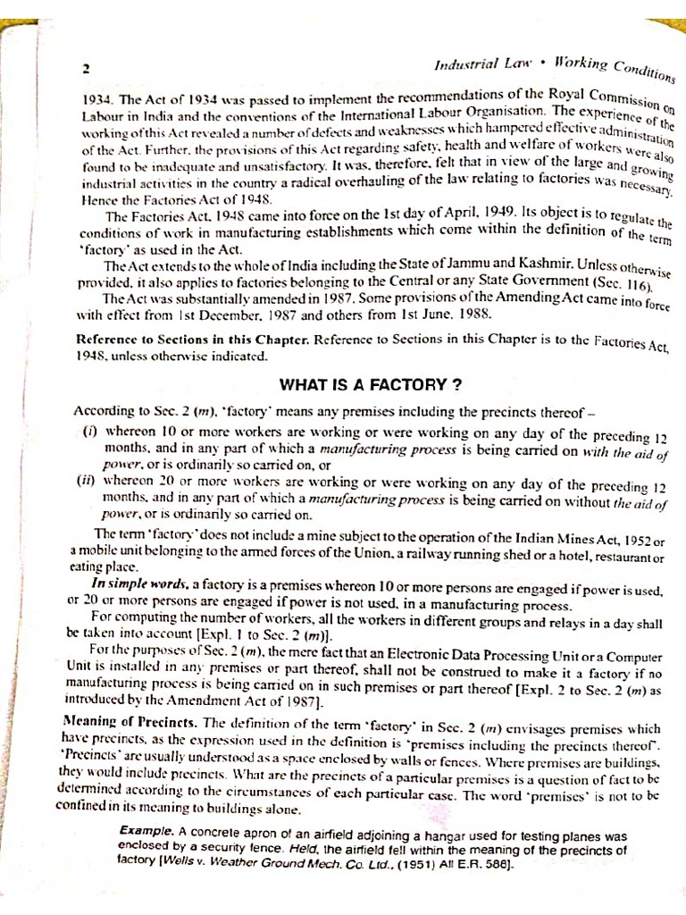 Factories Act UNIT 1 | PDF