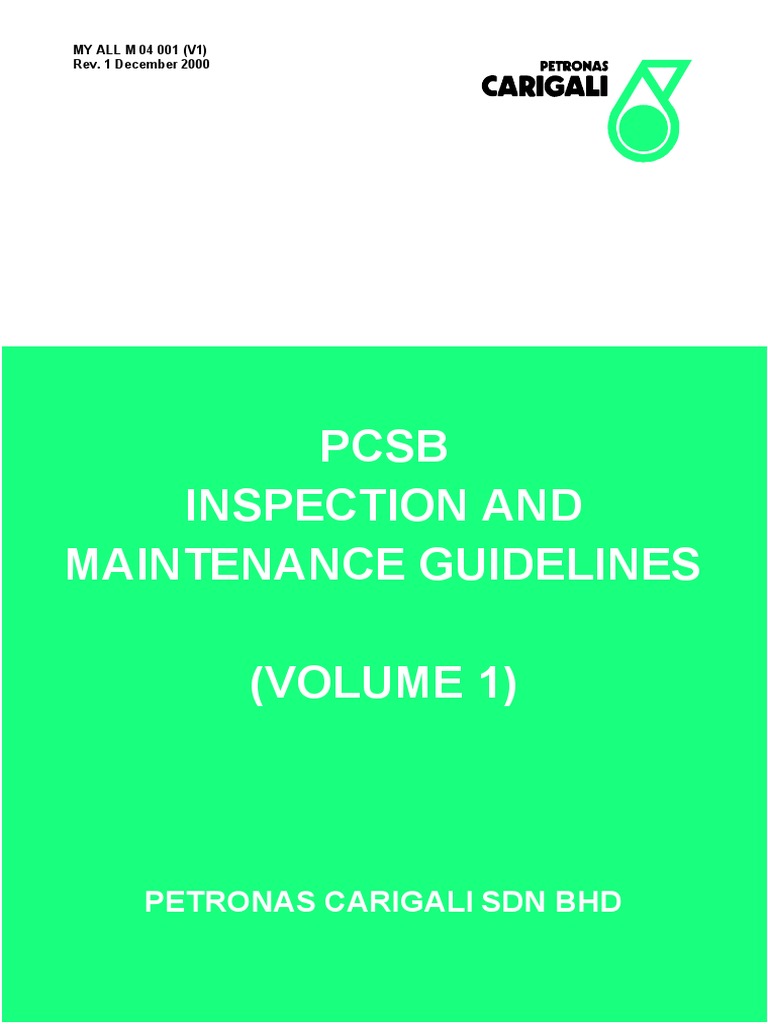 PCSB Inspection and Maintenance Guidelines Volume 1 | PDF | Pump