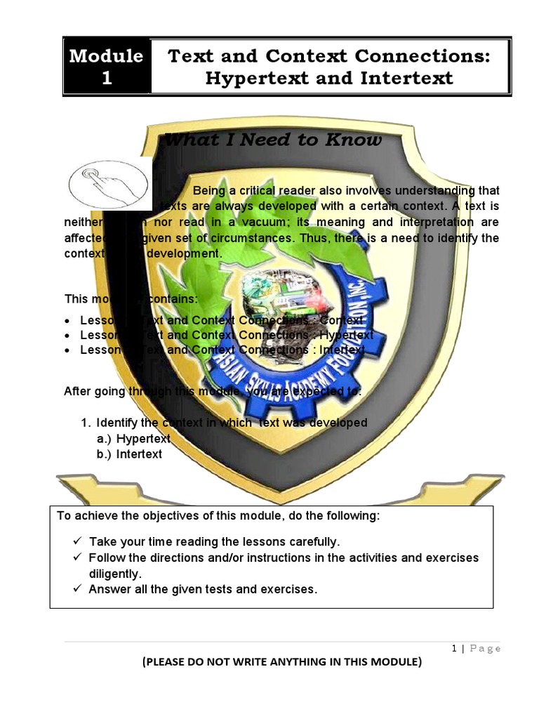 Module Reading Writing Quarter 4 | PDF | Intertextuality | Hypertext