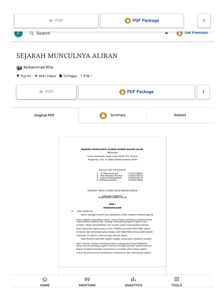 SEJARAH MUNCULNYA ALIRAN - Muhammad Rifai - Academia - Edu | PDF ...