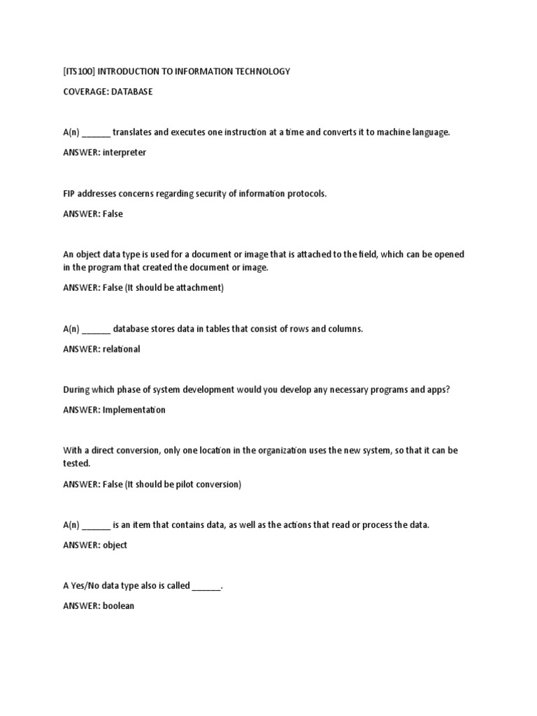 Week7 Quiz | PDF | Databases | Computing