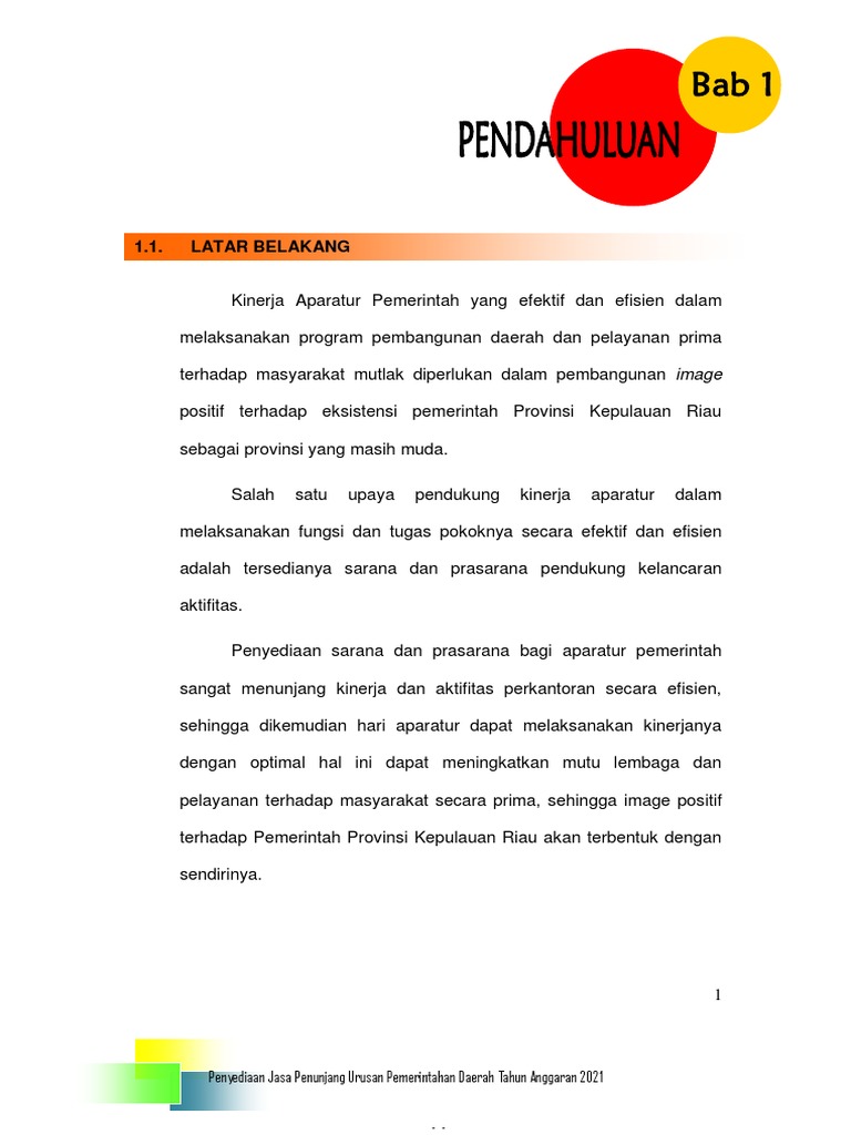 29 Kak Penyediaan Jasa Penunjang Urusan Pemerintahan Daerah | PDF | Pengelolaan Keuangan & Uang