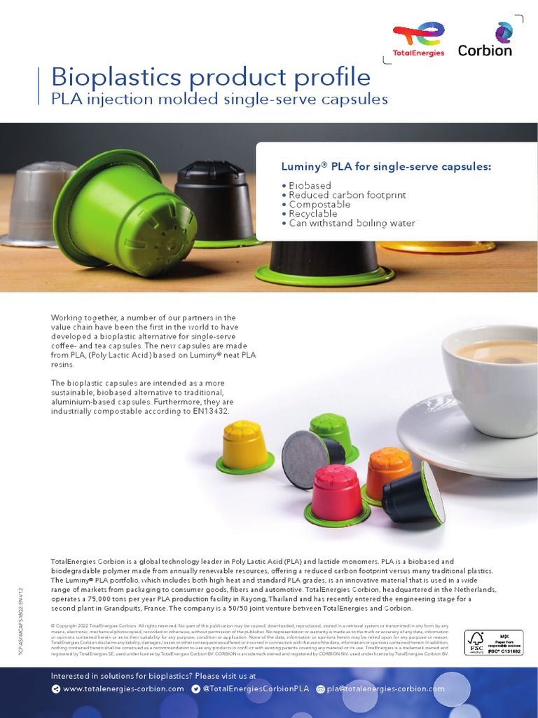 Coffee Capsules Total Corbion Pla Product Profiles | PDF | Chemistry ...