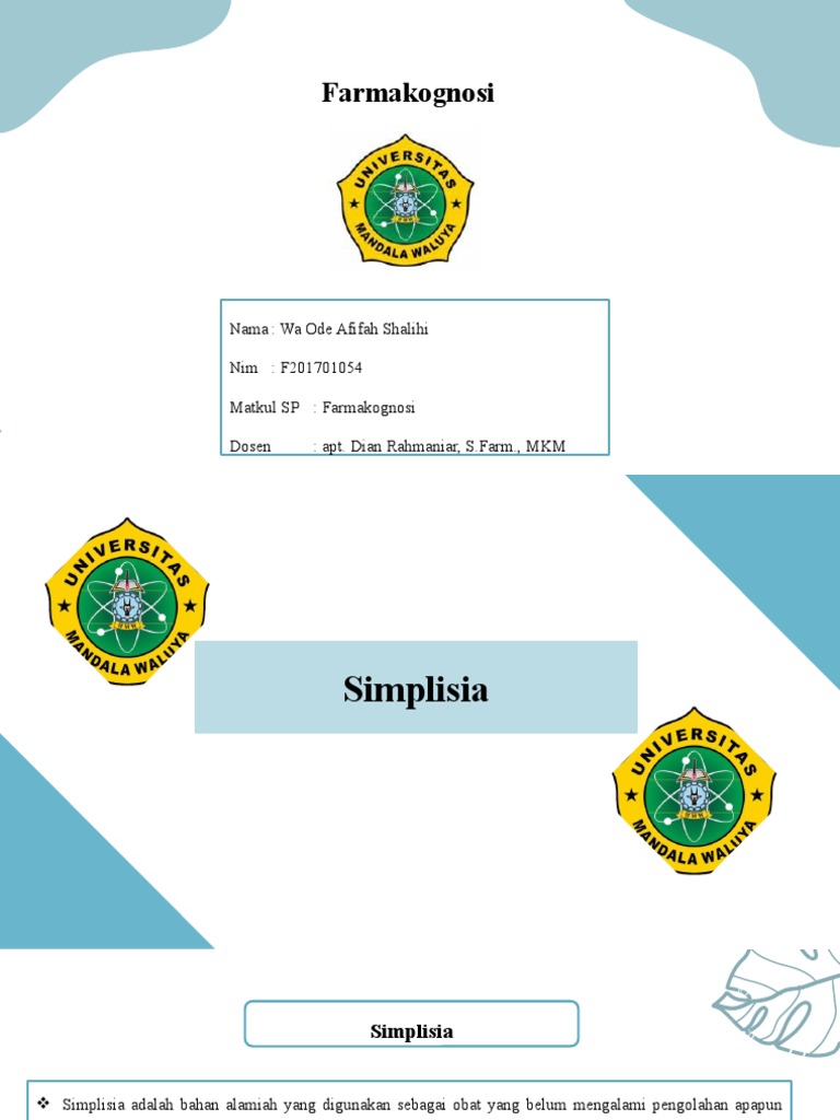 Farmakognosi (Simplisia Dan Pemeriksaan Mutu) | PDF