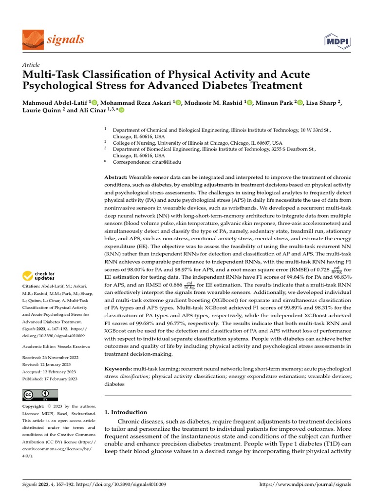 Multi Task Classification Of Physical Activity Pdf