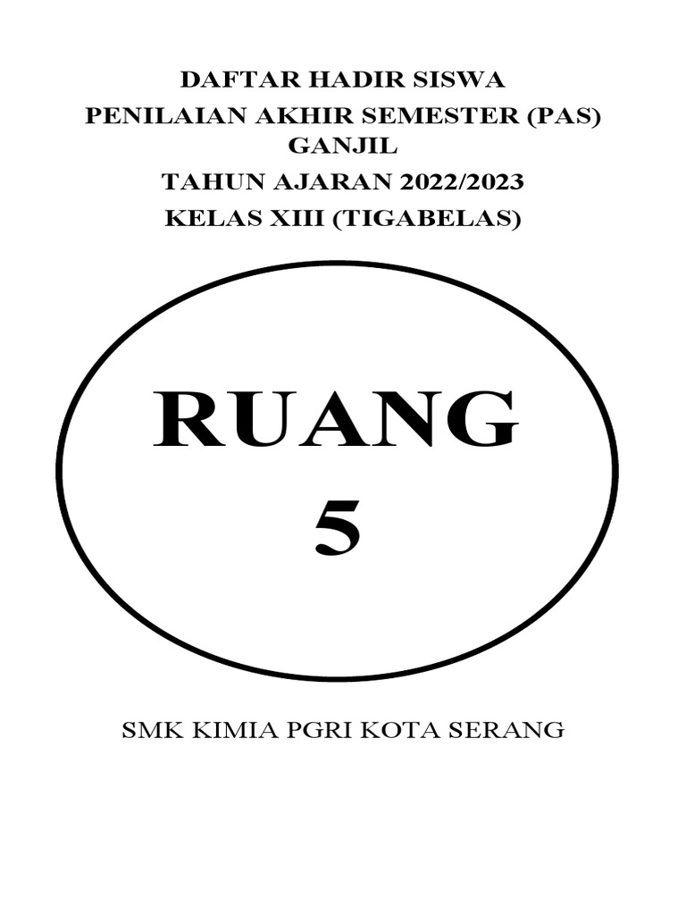 Cover Daftar Hadir Siswa | PDF