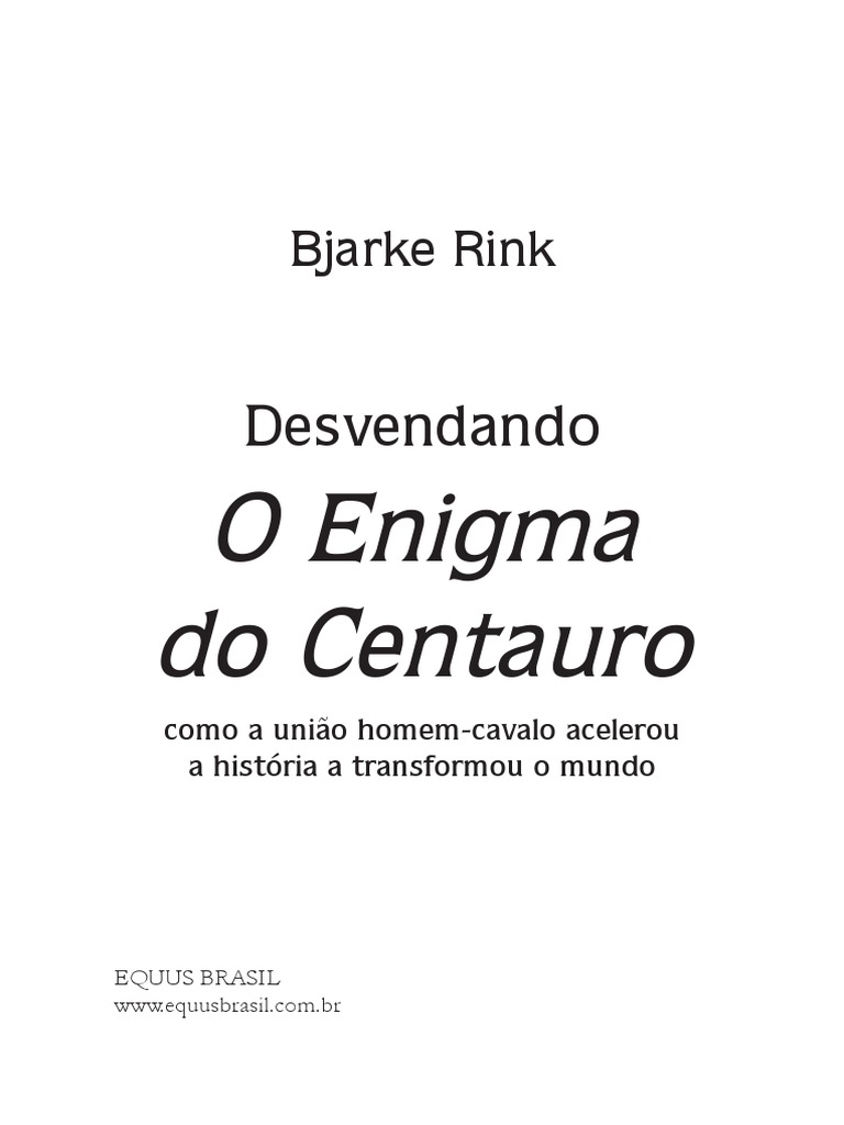 O Enigma Do Centauro | PDF | Humano | Cavalos