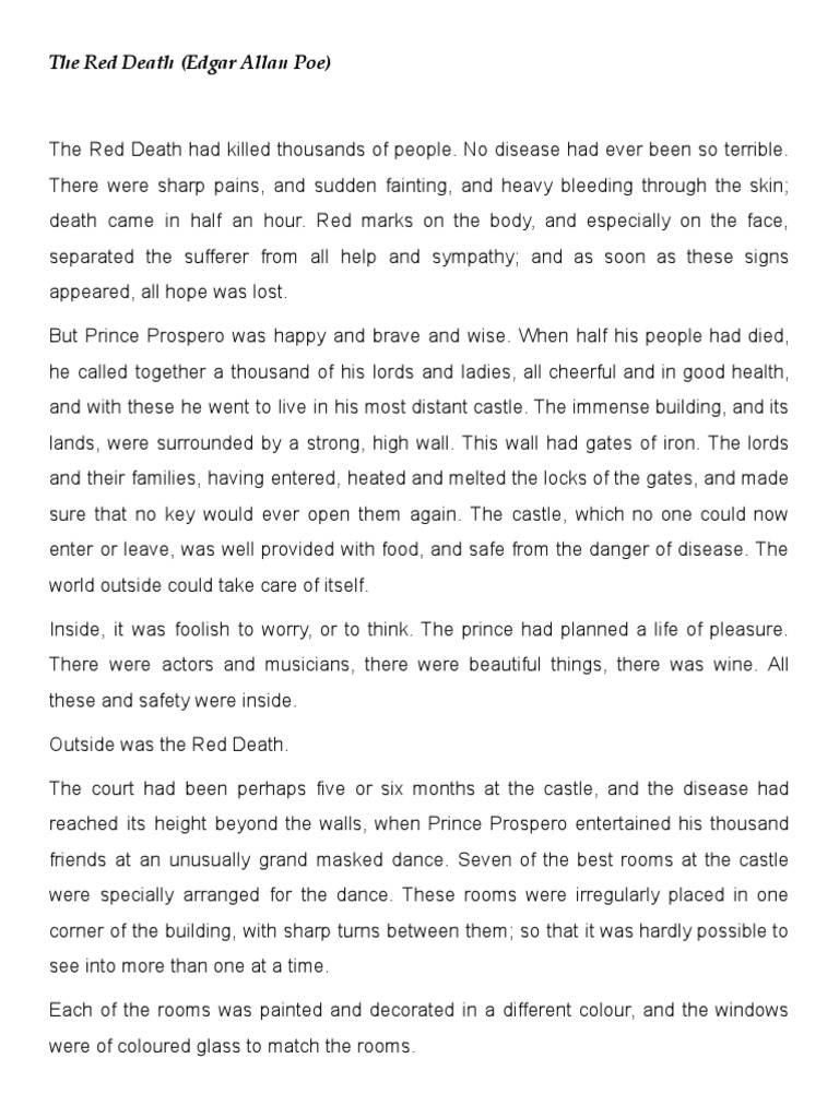 The Red Death (Edgar Allan Poe) | PDF | Art | Poetry