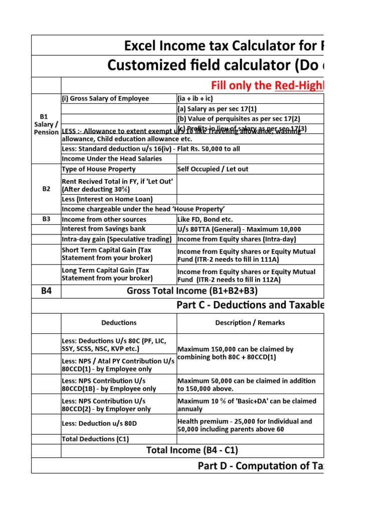 Income-Tax-Calculator 2023-24 | PDF | Tax Deduction | Taxes