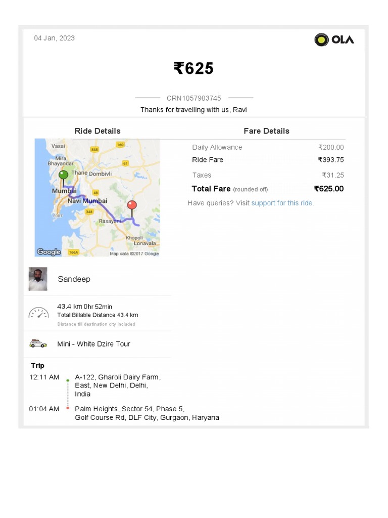 Ola Cab BB | PDF | Invoice | Payments