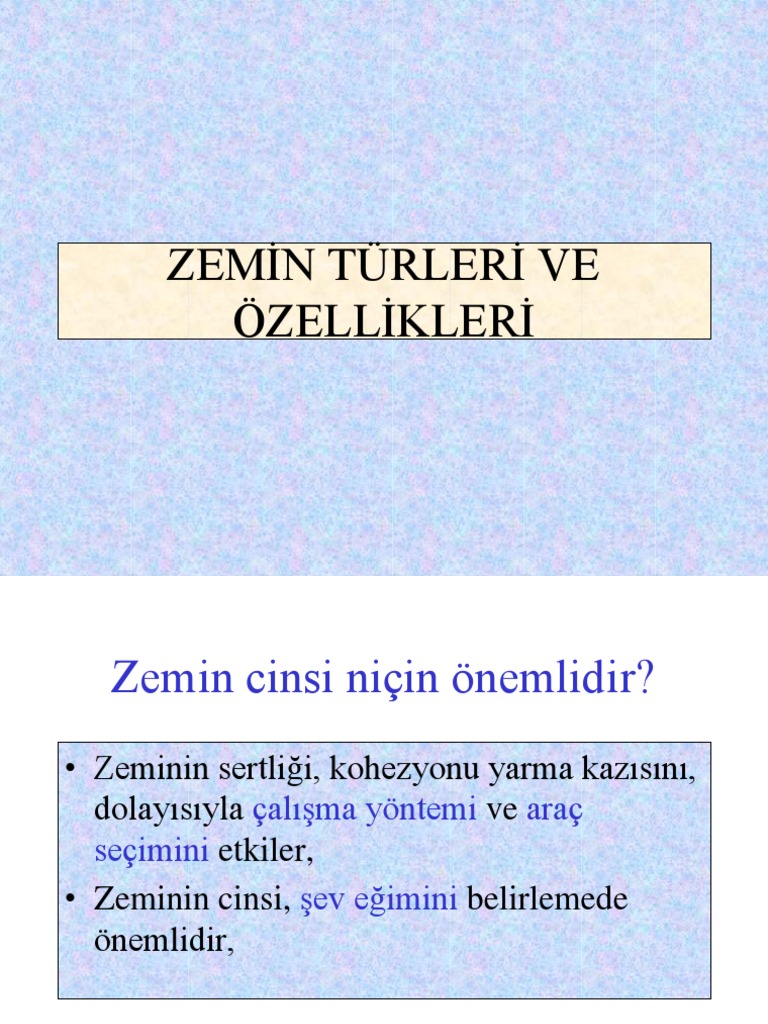 Zemin Türleri | PDF
