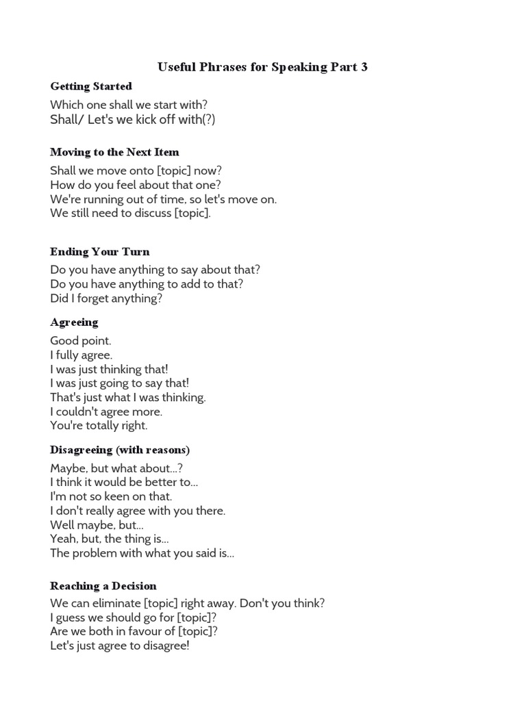 Useful Phrases For Speaking Part 3 Pdf