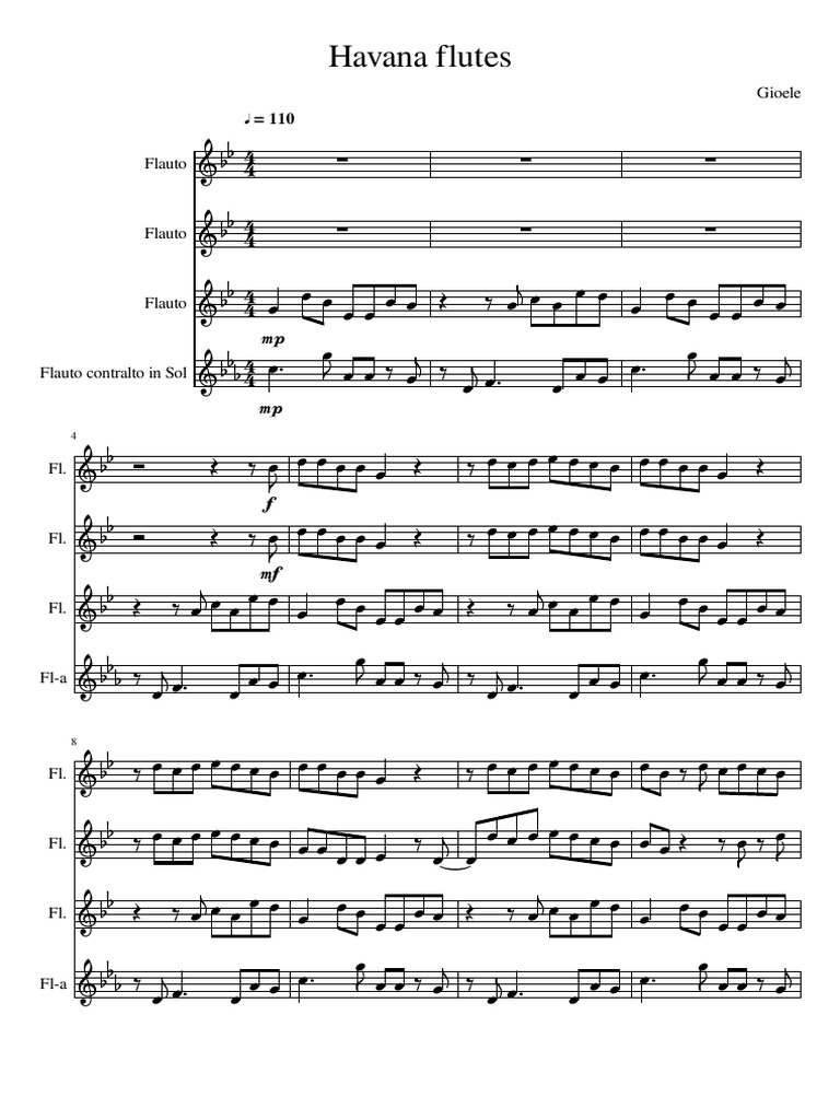 Havana Flutes-Partitura e Parti | PDF