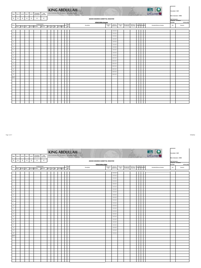 Design Drawings Register (DDS) | Download Free PDF | Architectural ...
