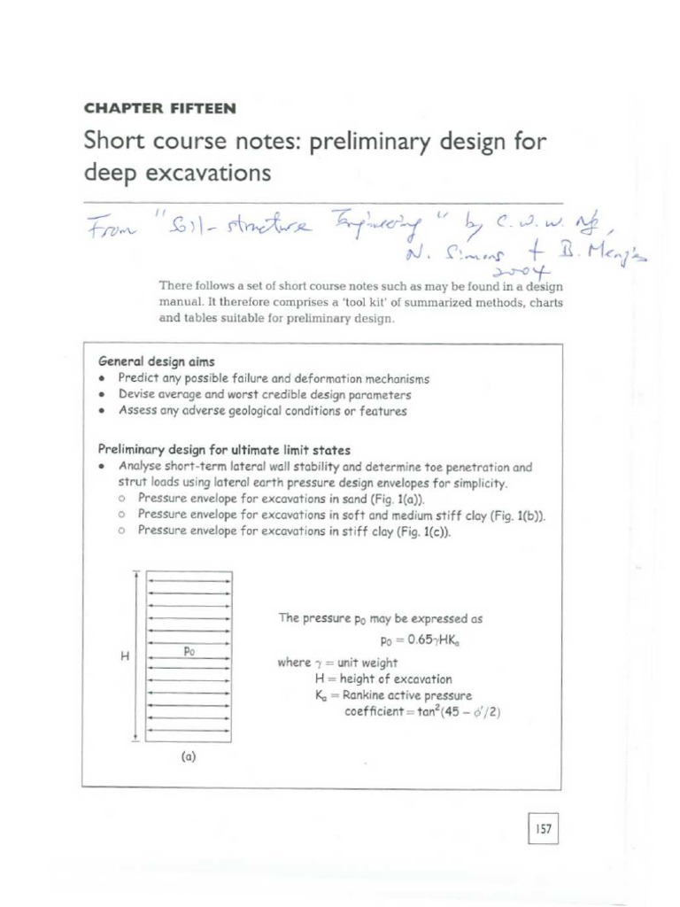 Ch3 - Supplementary-Preliminary Design For Deep Excavation | PDF