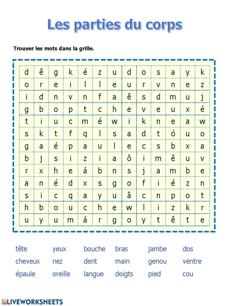 Trouver les mots dans la grille de mots cachés | PDF