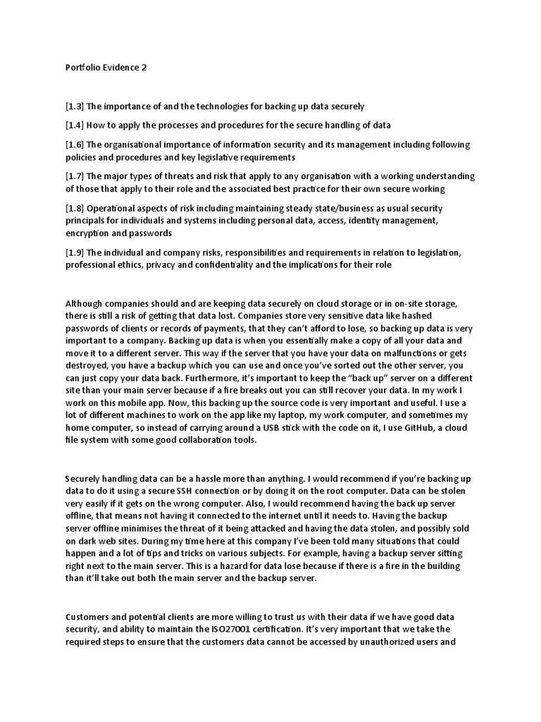 Portfolio Evidence 2 | PDF | Information Security | Computer Virus