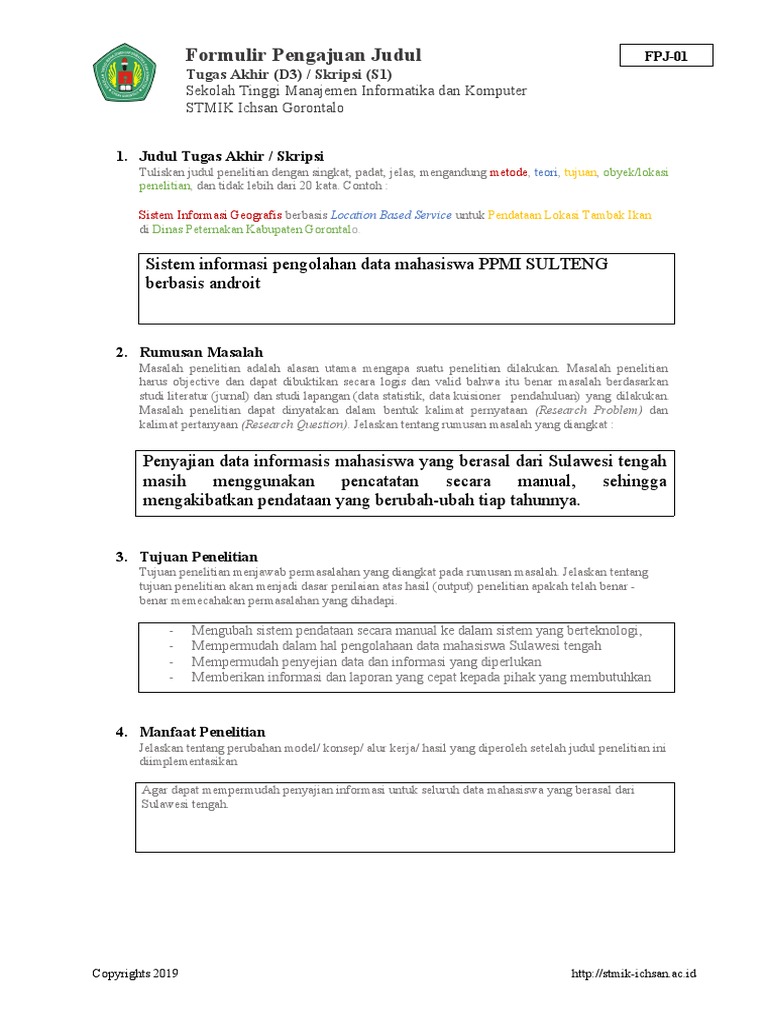 Formulir-Pengajuan-Judul Roly | PDF