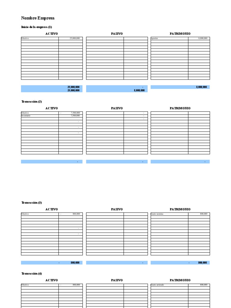 Plantilla Contabilidad | PDF | Contabilidad | Ciencias económicas