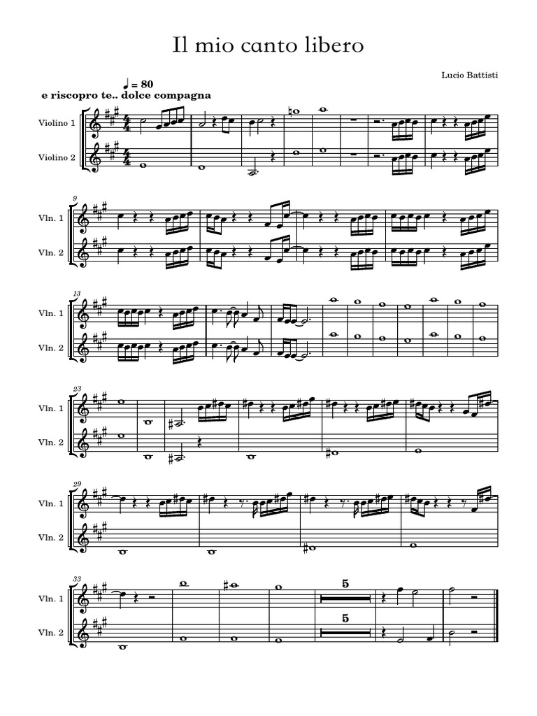 Il Mio Canto Libero | PDF
