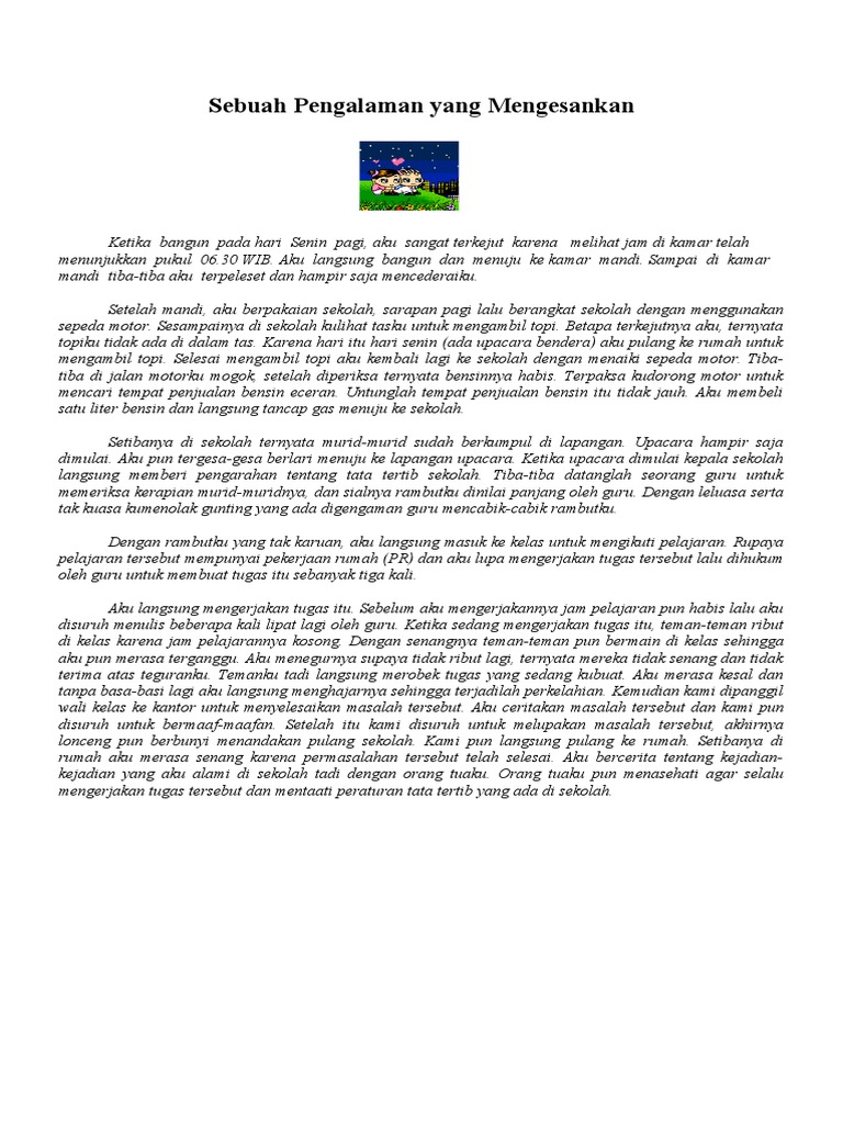 Contoh Karangan Narasi Siswa | PDF