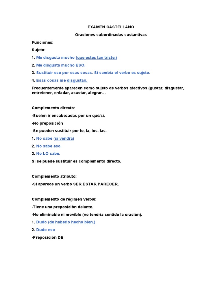 Examen Castellano | PDF
