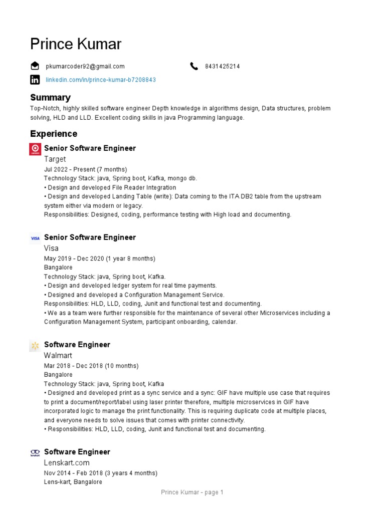 Resume Prince Kumar | PDF | Computer Programming | Software