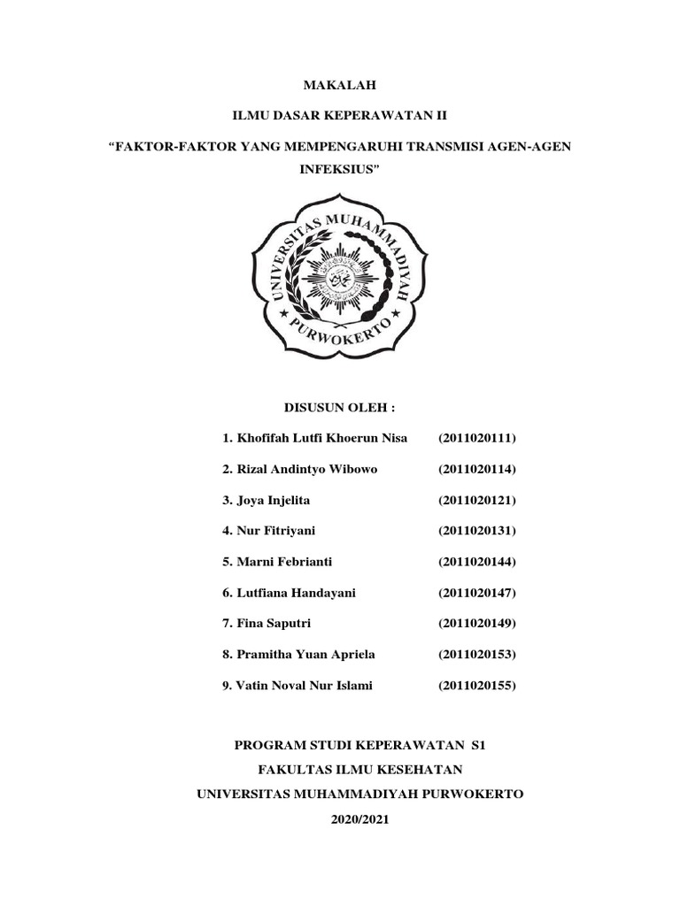 (TGS) Makalah Faktor Transmisi Agen Infeksius - Idk - Kelompok 2C | PDF