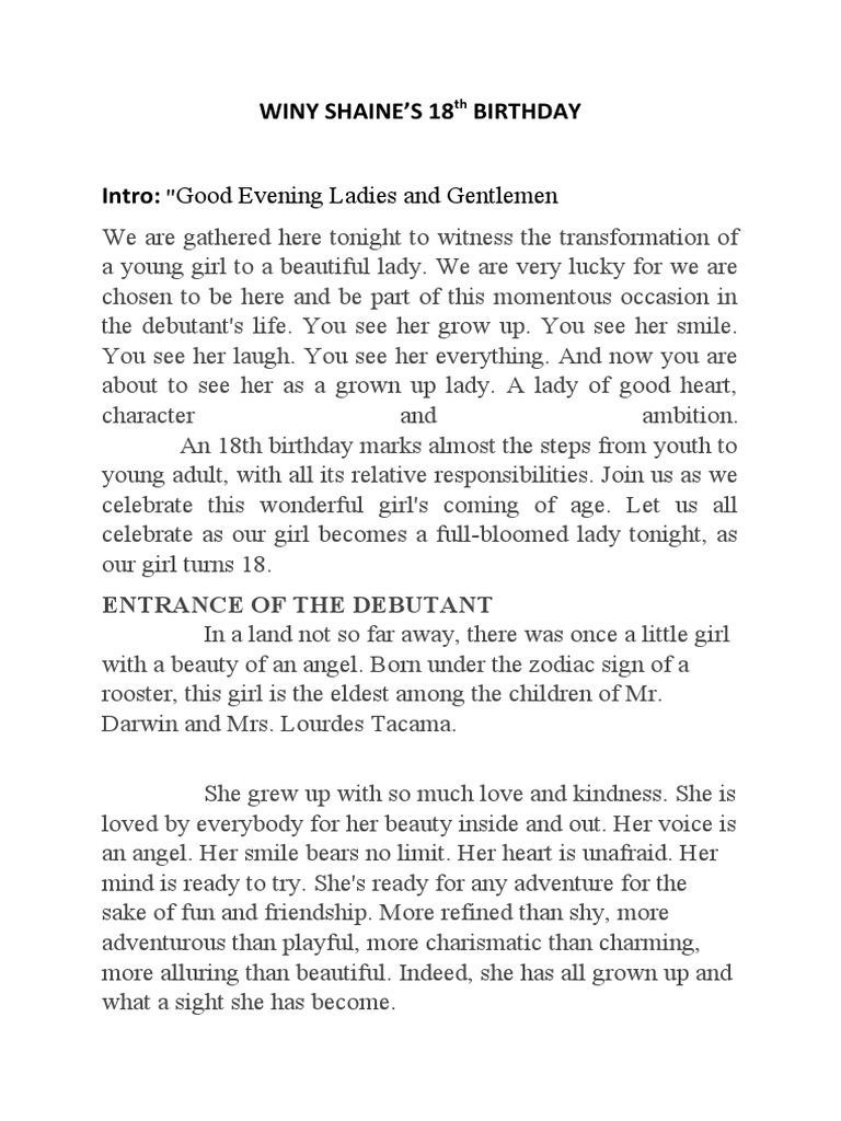 Final Script For Shane's Debut | PDF