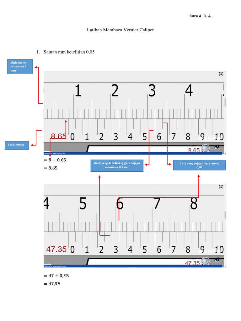 Latihan Membaca Vernier Caliper | PDF