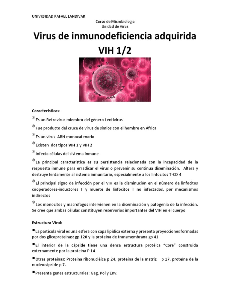 Virus de Inmunodeficiencia Adquirida (VIH) | PDF | VIH | Virus