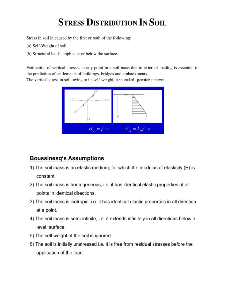 Unit-II STRESS DISTRIBUTION IN SOIL | PDF