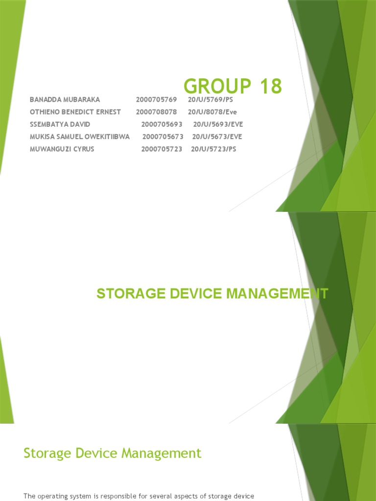 GROUP 18 - Storage Device Management | PDF | Booting | File System