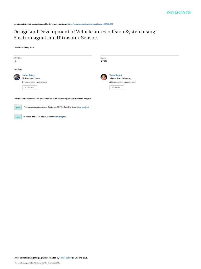 Collision Avoidance | PDF | Microcontroller | Power Supply