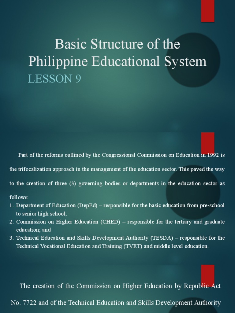 Lesson 9 Basic Structure of The Philippine Educational System 1 | PDF ...