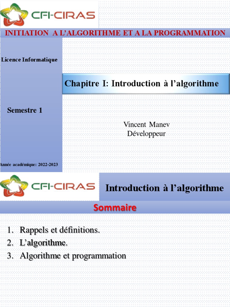 Chapitre1 (1) Algo | Descargar gratis PDF | Programmation informatique ... Chapitre1 (1) Algo | Descargar gratis PDF | Programmation informatique ...