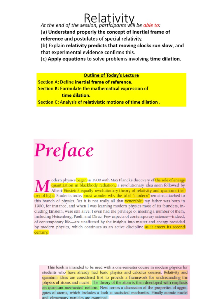 1.relativity 1 2 Spring 22-23 | PDF | Special Relativity | Time