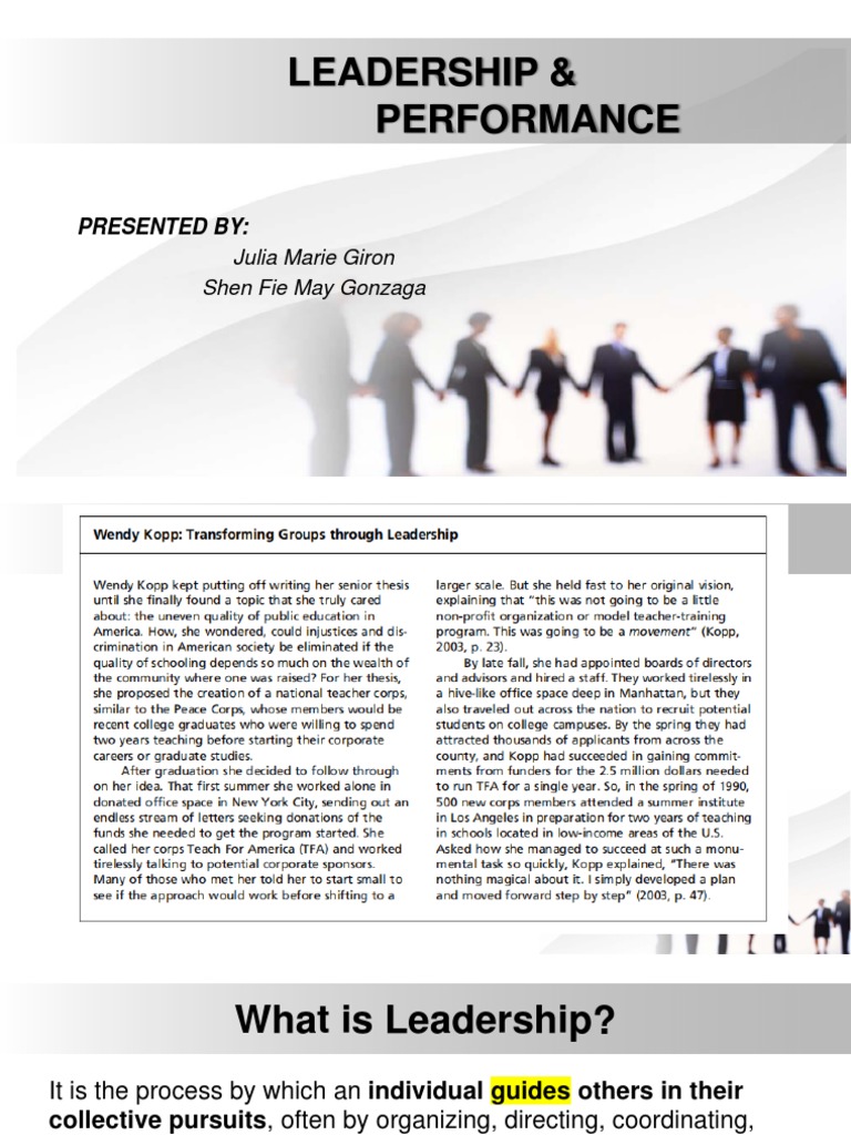 LEADERSHIP Group Dynamics | PDF | Leadership | Transformational Leadership