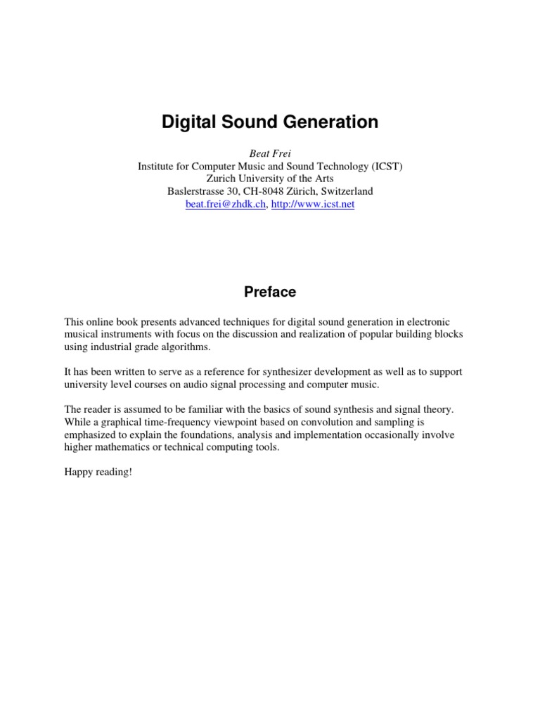 Digital Sound Generation 1 | PDF | Sampling (Signal Processing ...