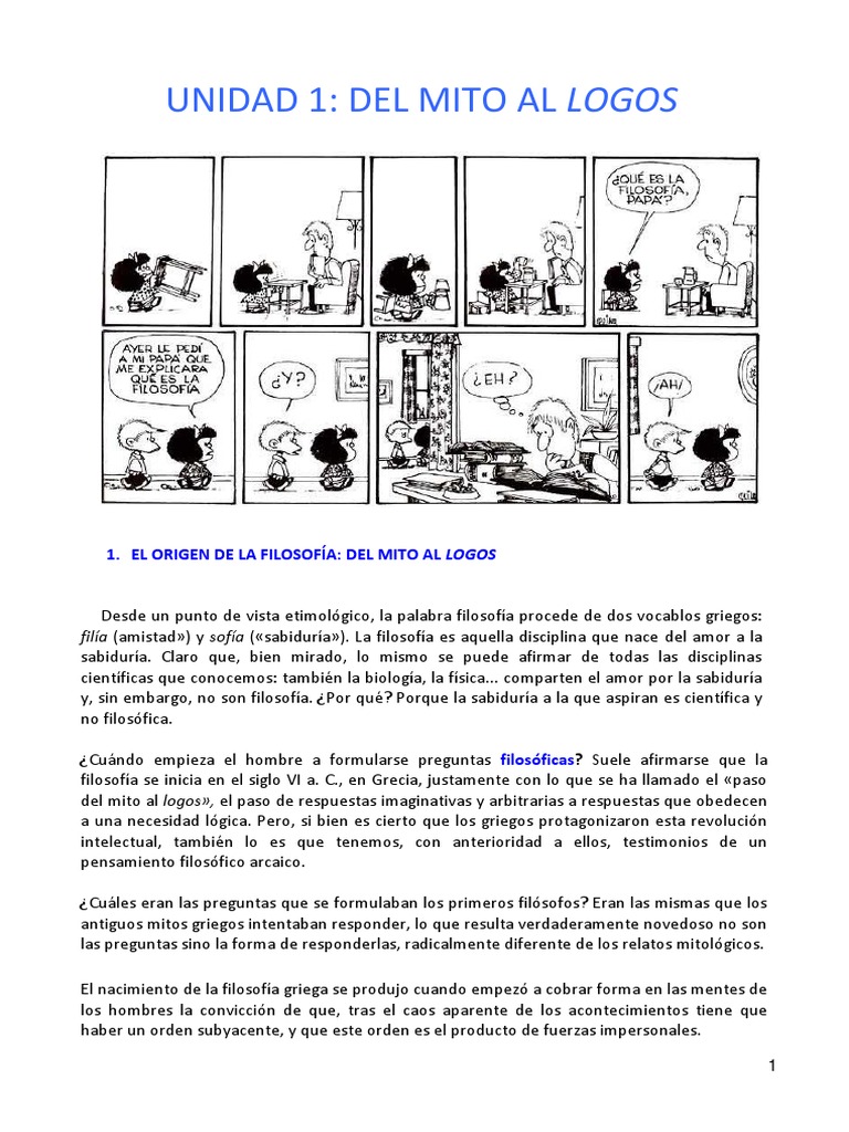 Unidad 1 - Del Mito Al Logos | PDF | Mitología | Mitología griega