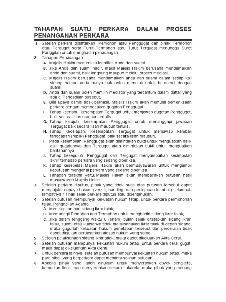 Tahapan Suatu Perkara Dalam Proses Penanganan Perkara | PDF