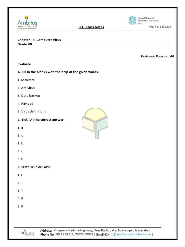 G7CAIEICTChapter 4 Computer VirusClassNotes | PDF | Computer Virus ...