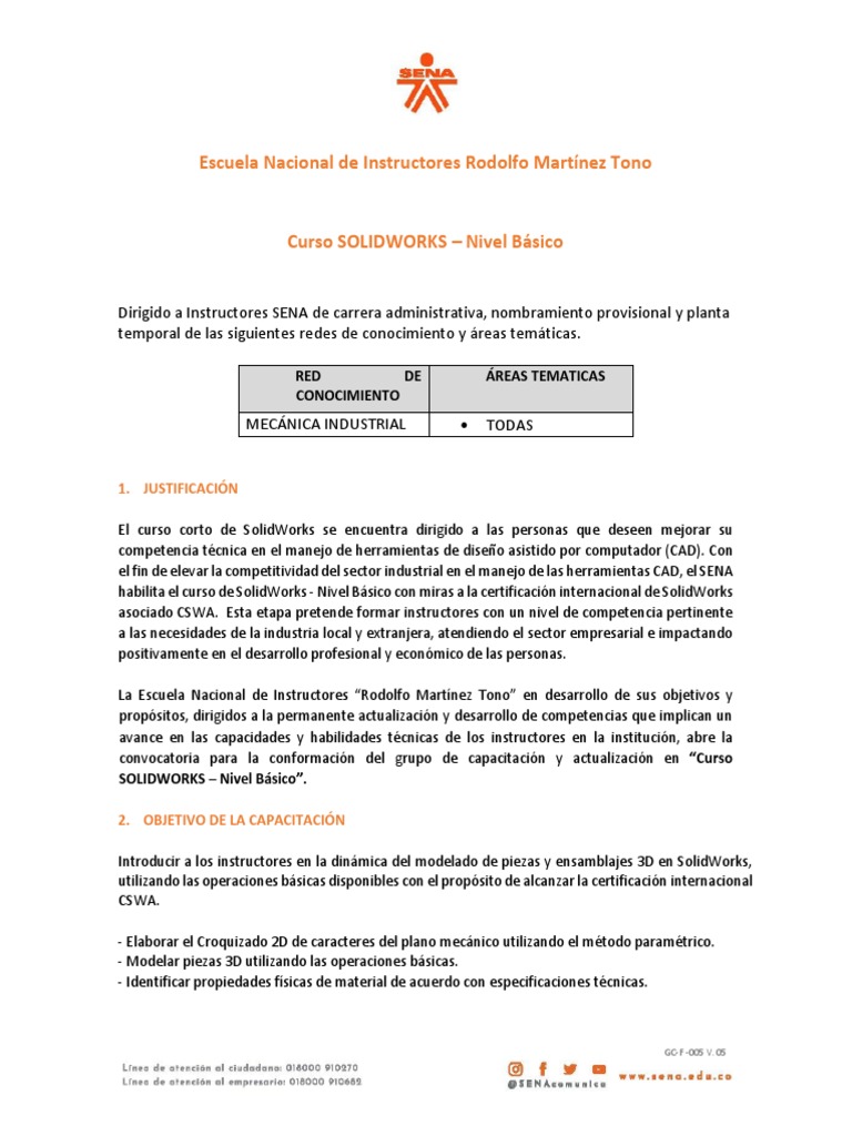 Convocatoria - Curso SolidWorks Básico | PDF