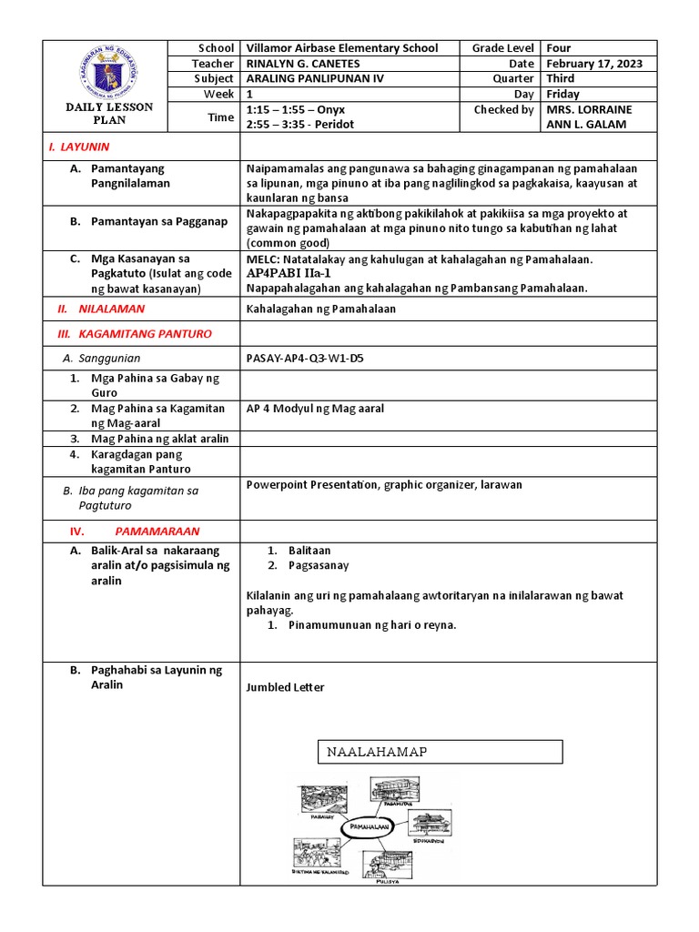 I. Layunin: Daily Lesson Plan | PDF