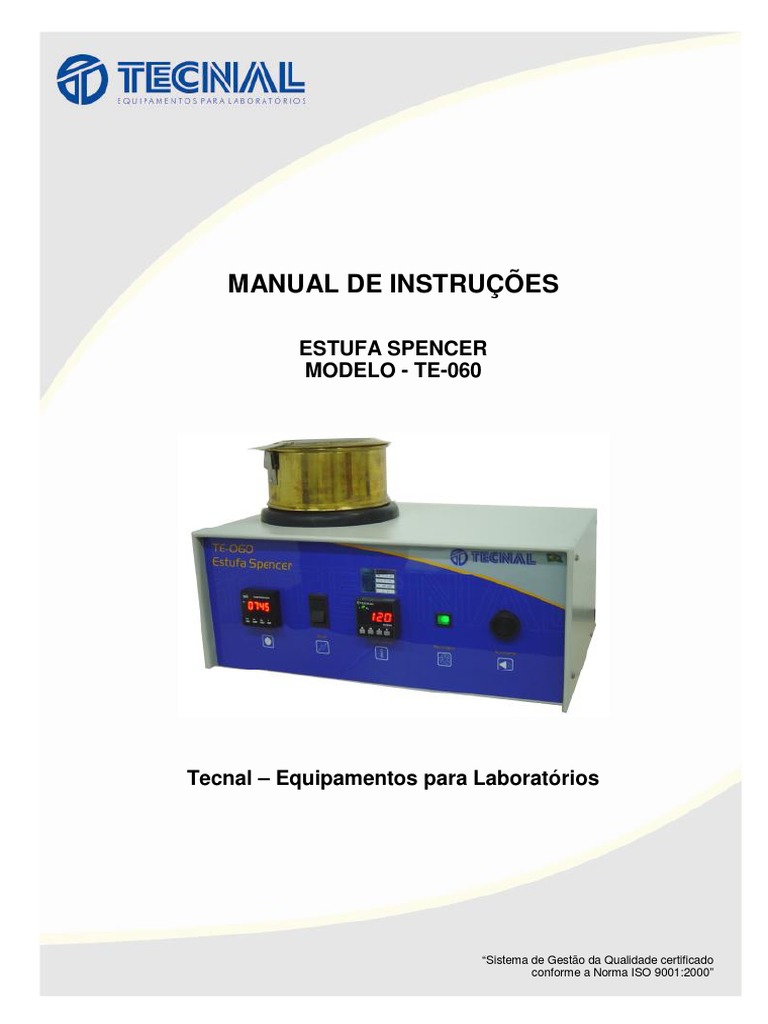 Estufa Spencer Modelo - Te-060 | PDF | Gestão de qualidade | Rede de ...