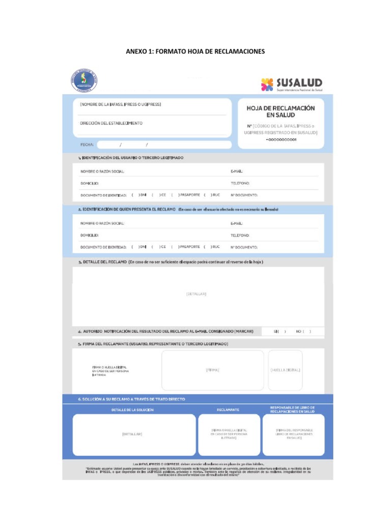 Formatos Libro Reclamaciones | PDF