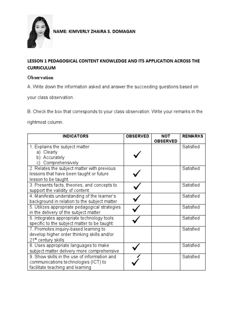 FS Lesson 1 | PDF | Teachers | Curriculum